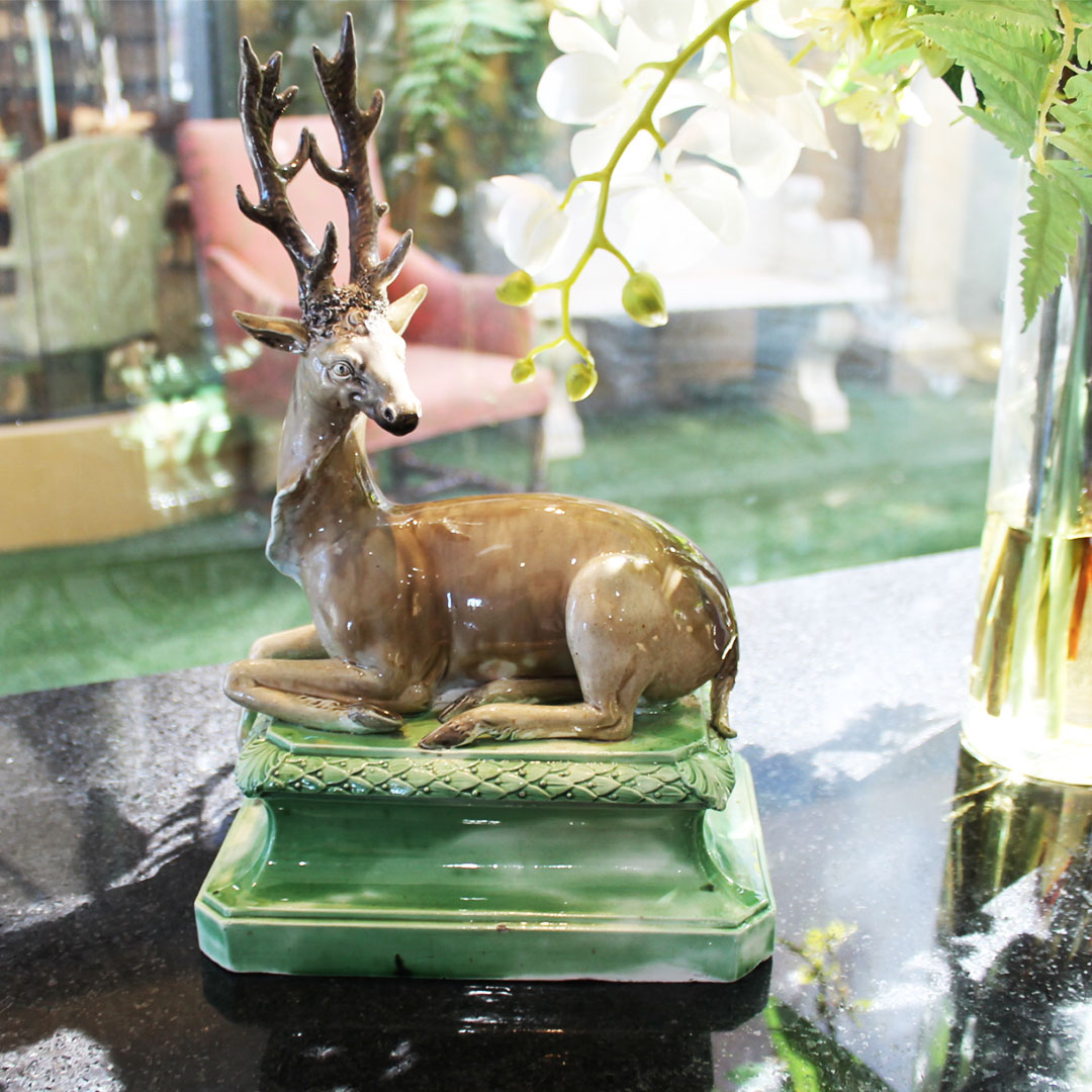 antique porcelain stag from the rockefellers estate | Maison Felice